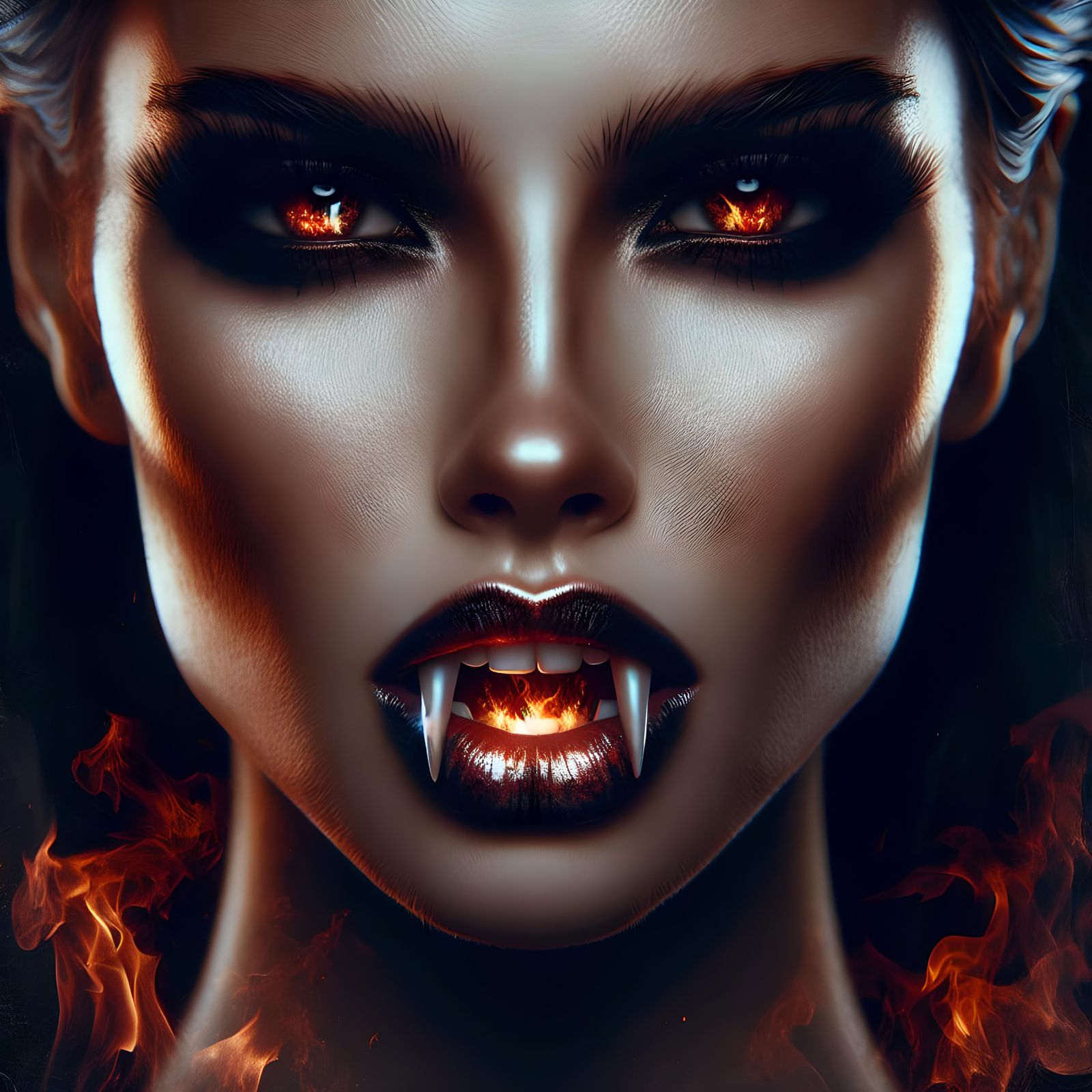 Vampire of Fire - AI Generated Artwork - NightCafe Creator