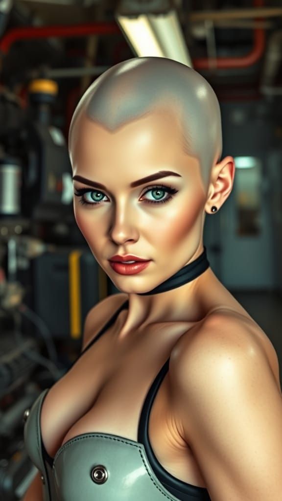 Superior Woman (NSFW) - Cyborg Pin-Up Goddess in Engine Room