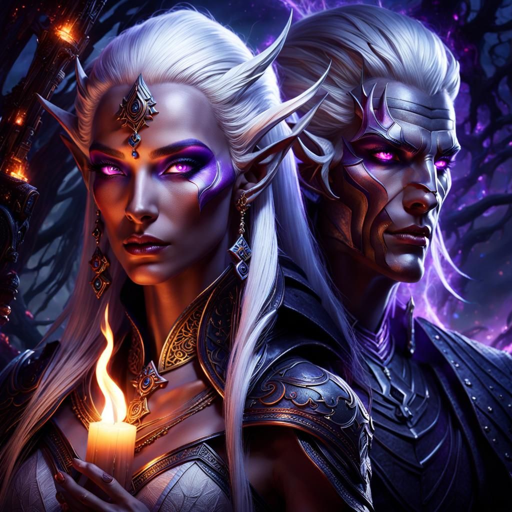 Dark elves couple - AI Generated Artwork - NightCafe Creator
