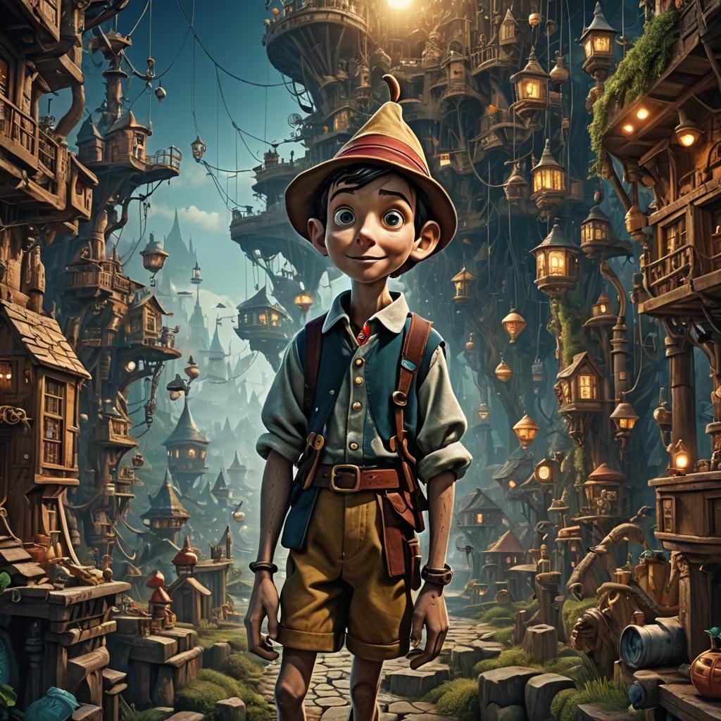 Pinocchio in modern times - AI Generated Artwork - NightCafe Creator