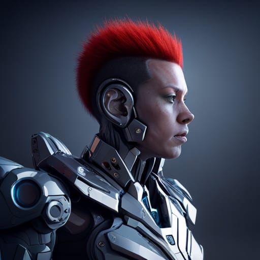Cyborg with a Mohawk - AI Generated Artwork - NightCafe Creator