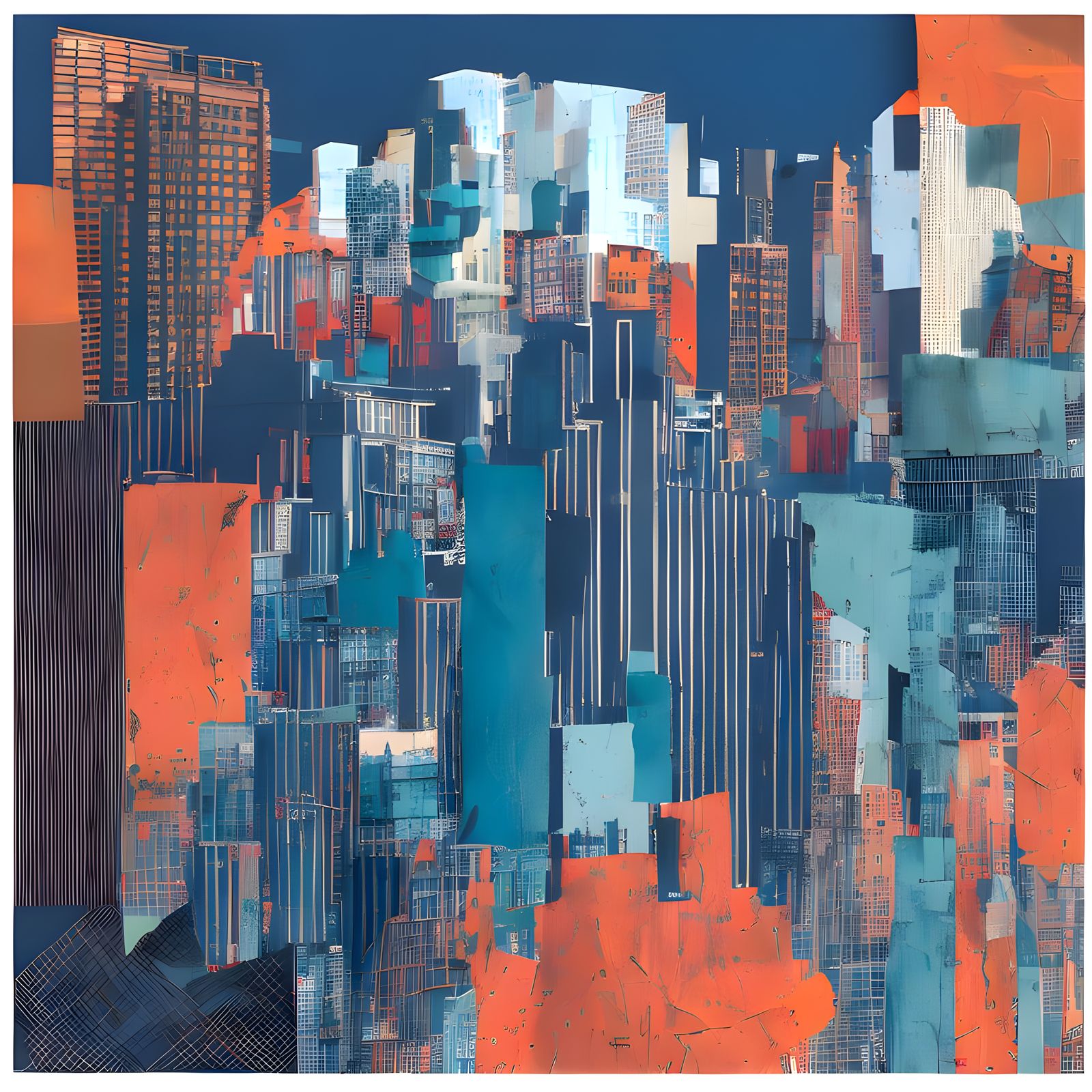 Surreal Cityscapes Collage in Abstract Architectur... - AI Art