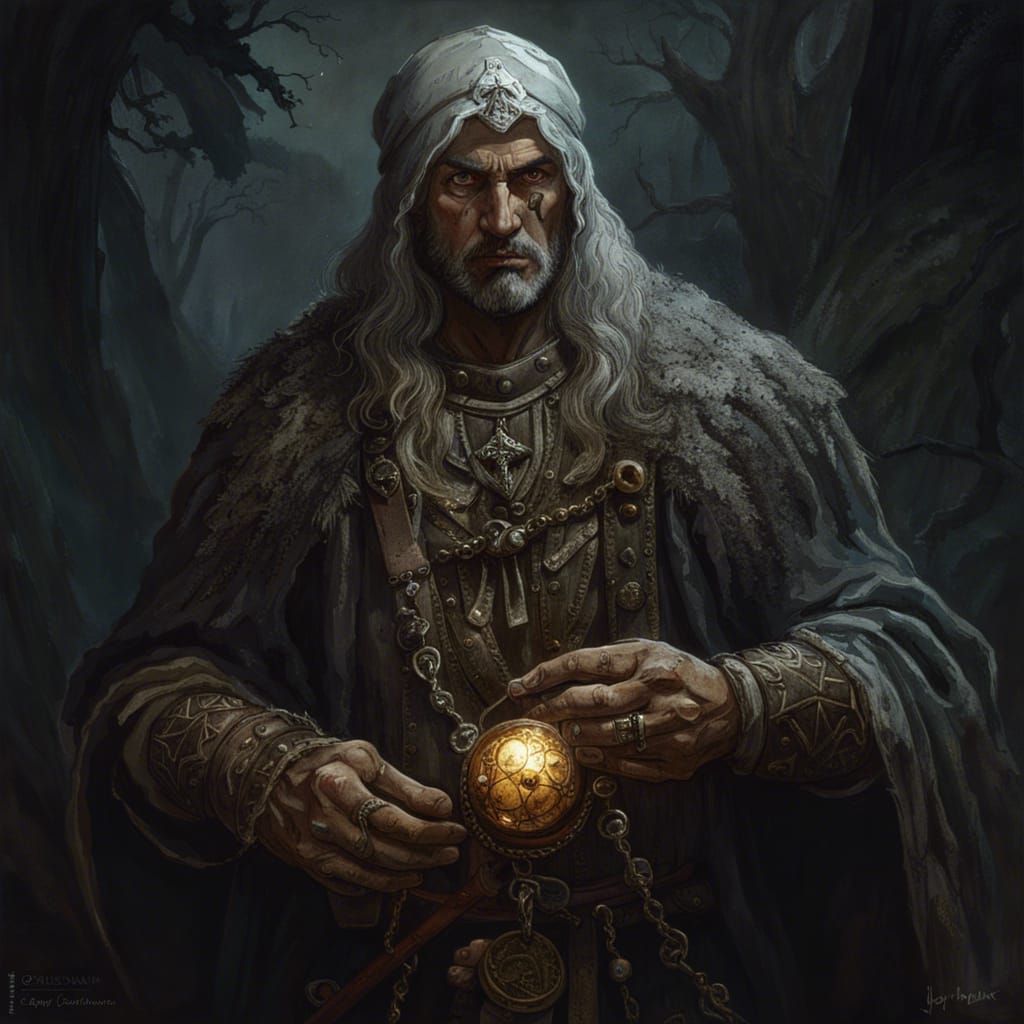 Slavic Hero from VIII century. Witcher with talisman made by obsidian ...