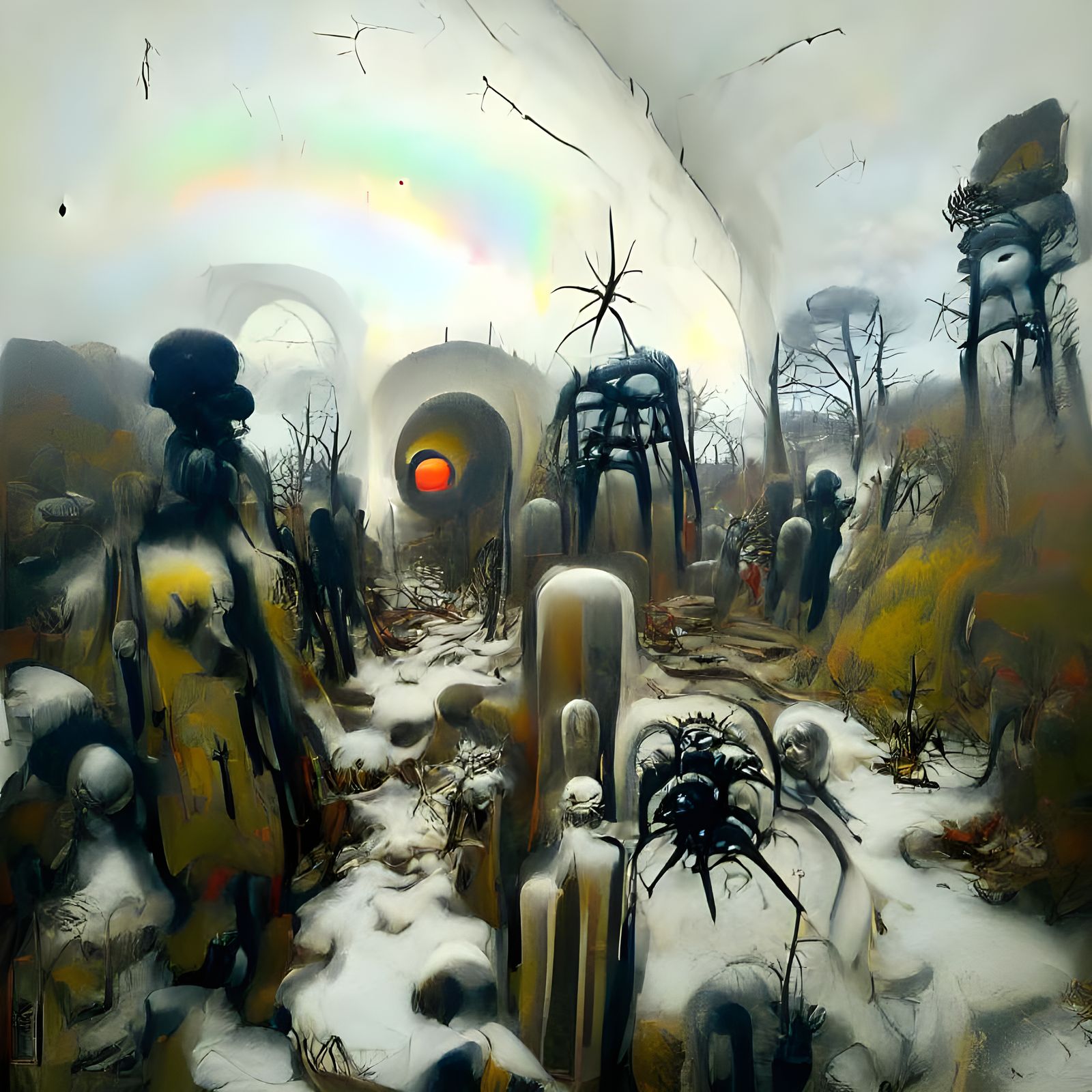 Futuristic Cemetery - AI Generated Artwork - NightCafe Creator