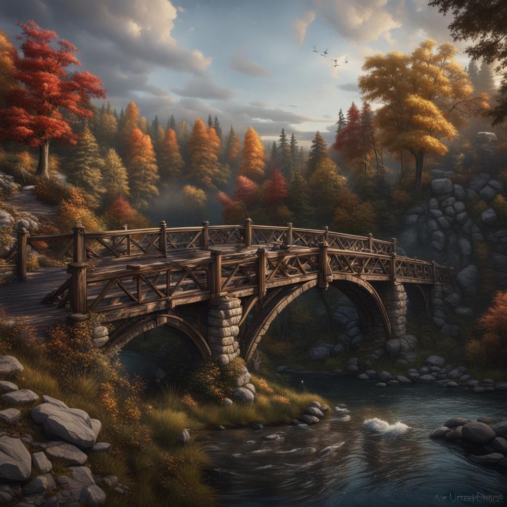 the old bridge - AI Generated Artwork - NightCafe Creator