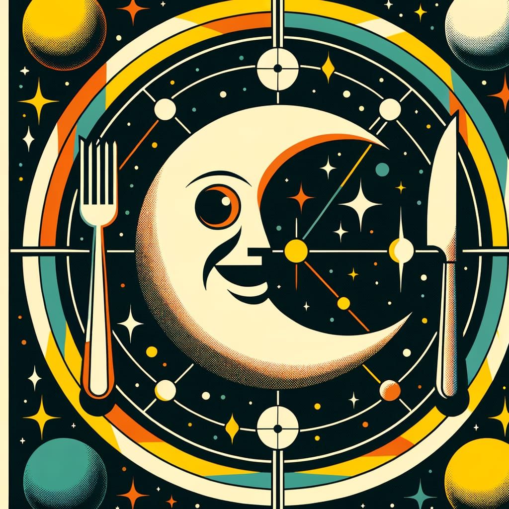 Surreal Moon Chef in Triadic Colors with Stars and... - AI Art
