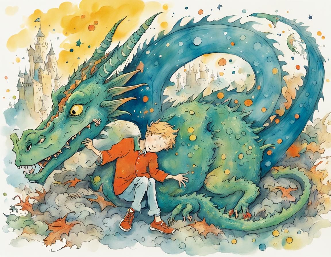 A boy and his dragon - AI Generated Artwork - NightCafe Creator