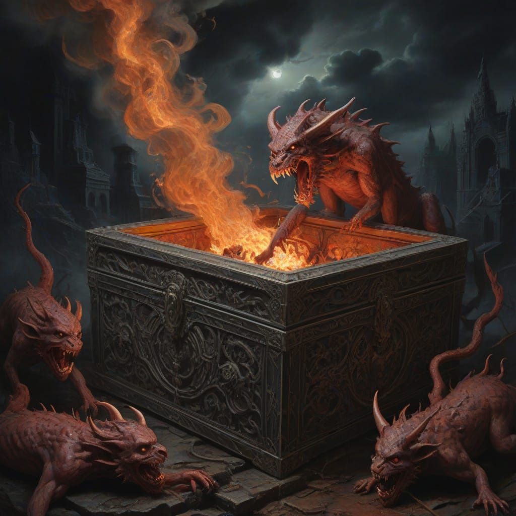 A vivid and haunting, hyperrealistic, hyper-detailed Ink and oil ...