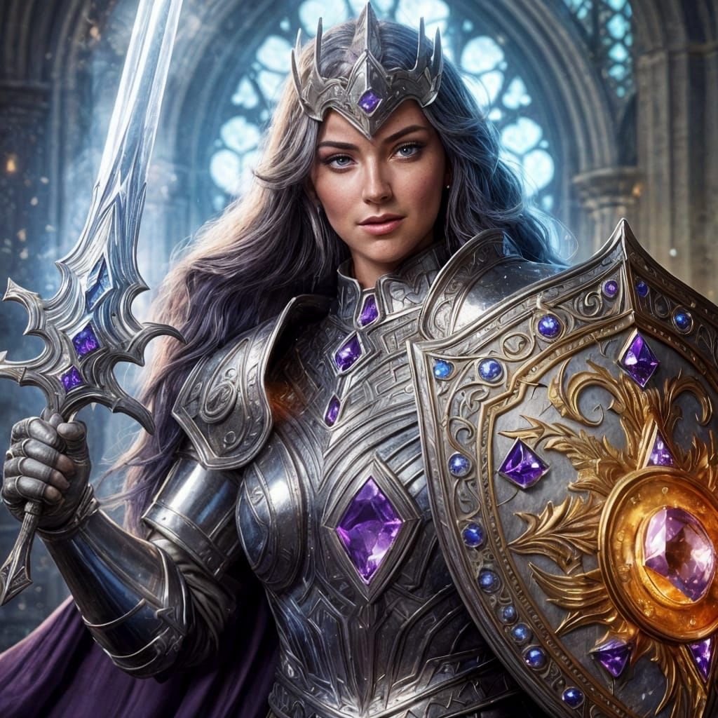 A mighty knight in her armor ready for battle.