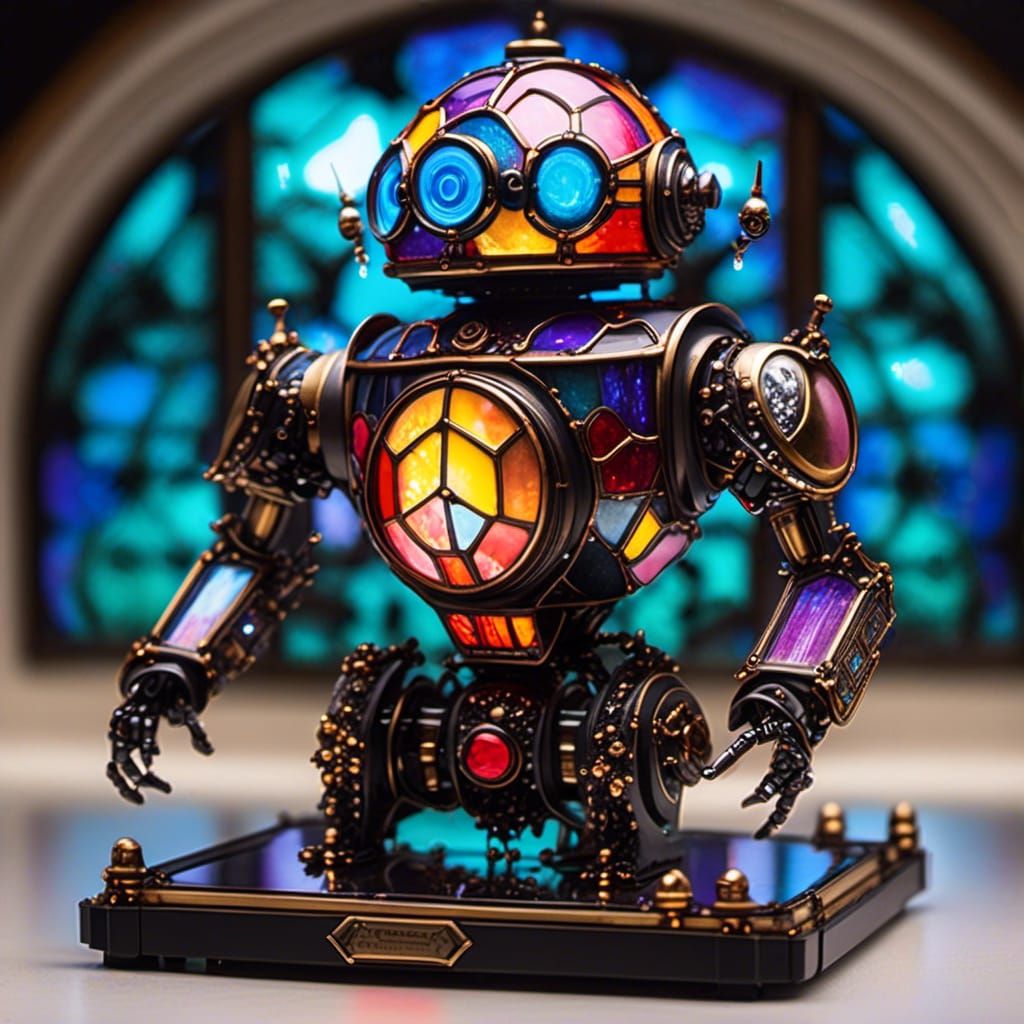 Stained glass bot - AI Generated Artwork - NightCafe Creator