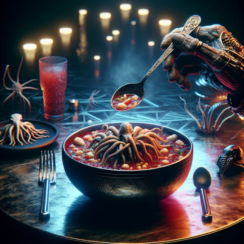 Alien Soup Bowl - AI Generated Artwork - NightCafe Creator