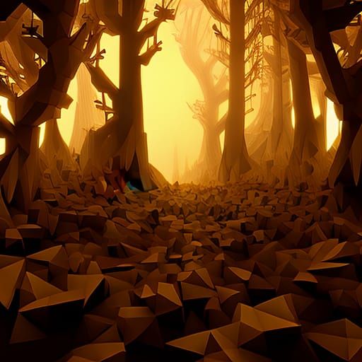 Horror art, sinister ghostly forest, translucent luminous figures ...