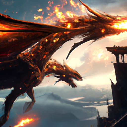Giant fire dragon a masterpiece, 8k resolution, dark fantasy concept ...