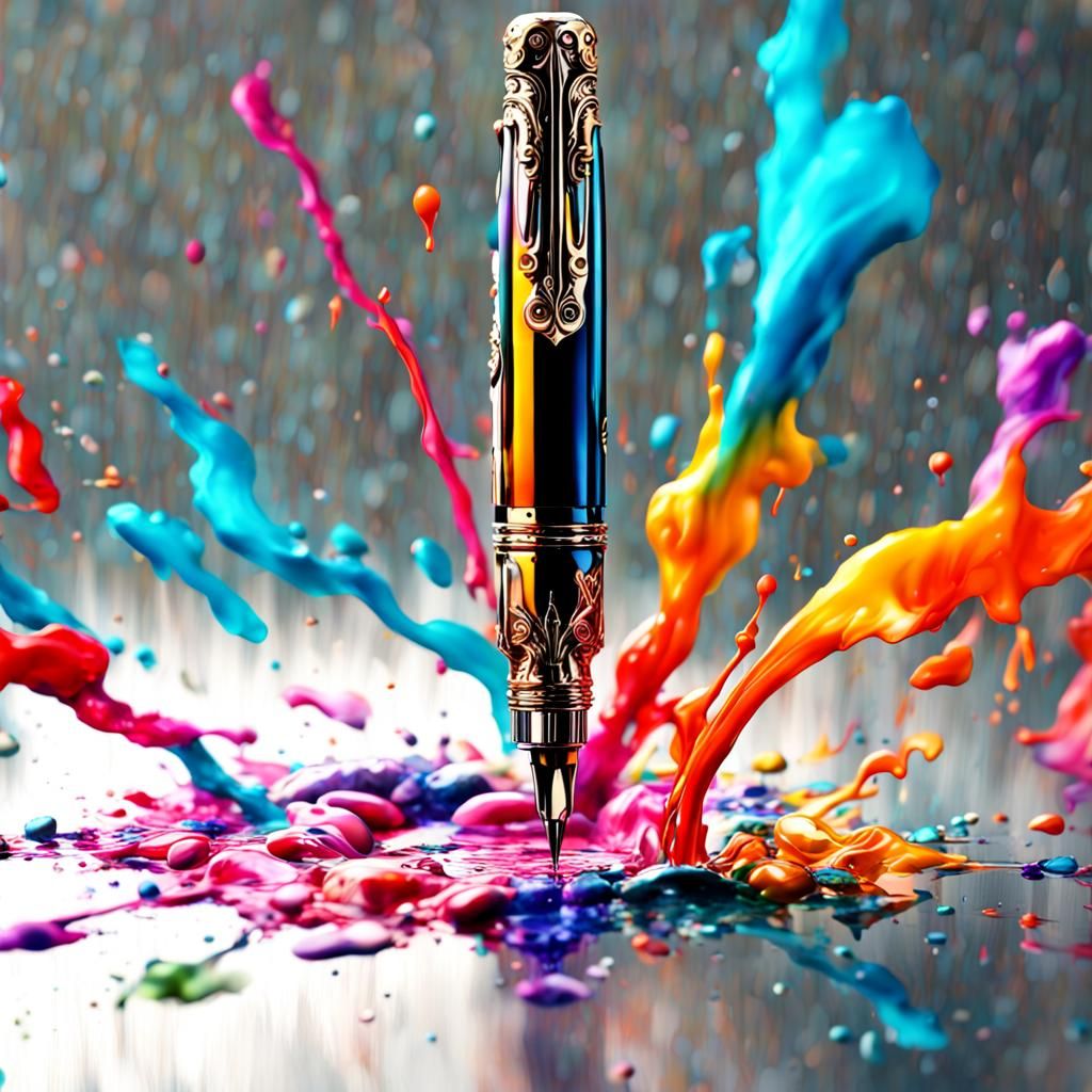 Multicoloured 3d ink splash, ultra hd, realistic, vivid colours, highly ...