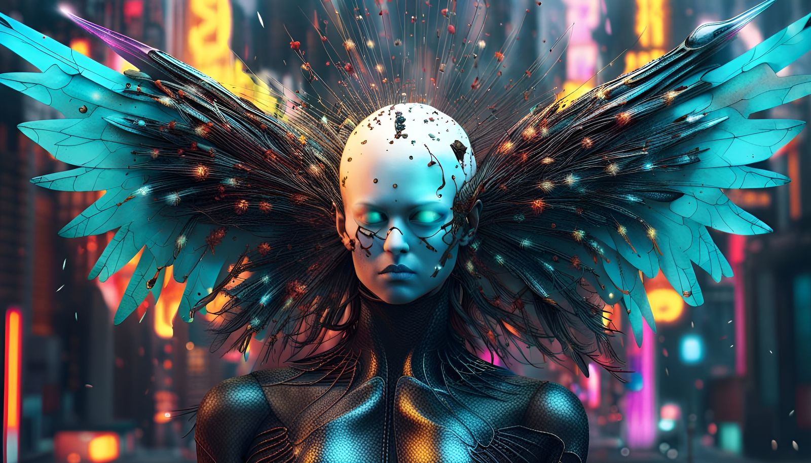 cyberpunk pinhead - angel for some, demon for others - AI Generated ...