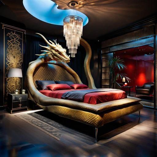 Dragon Bed - AI Generated Artwork - NightCafe Creator