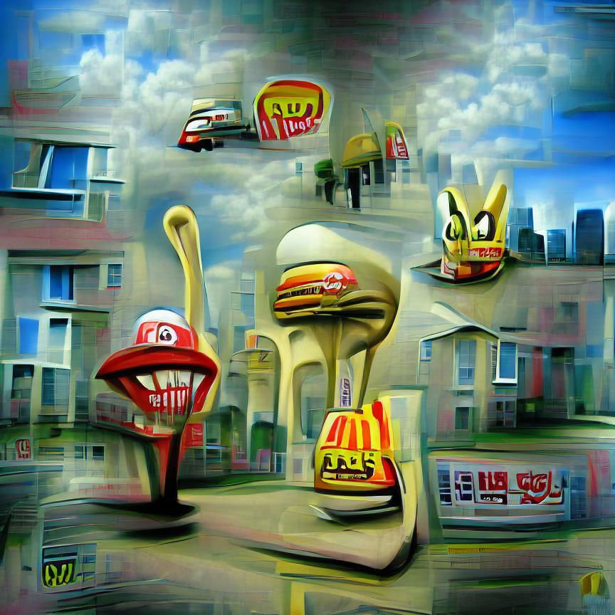 Fast food city - AI Generated Artwork - NightCafe Creator