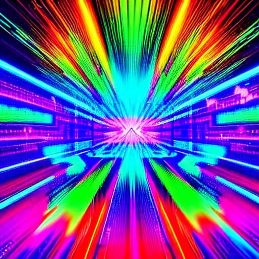 EDM Beatbox - Electric Beatboxer in Neon Glitch Art