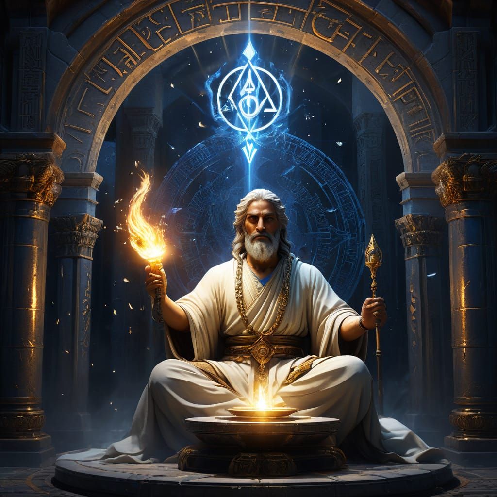 Mystical Sacred Figure in Ethereal Light - AI Art