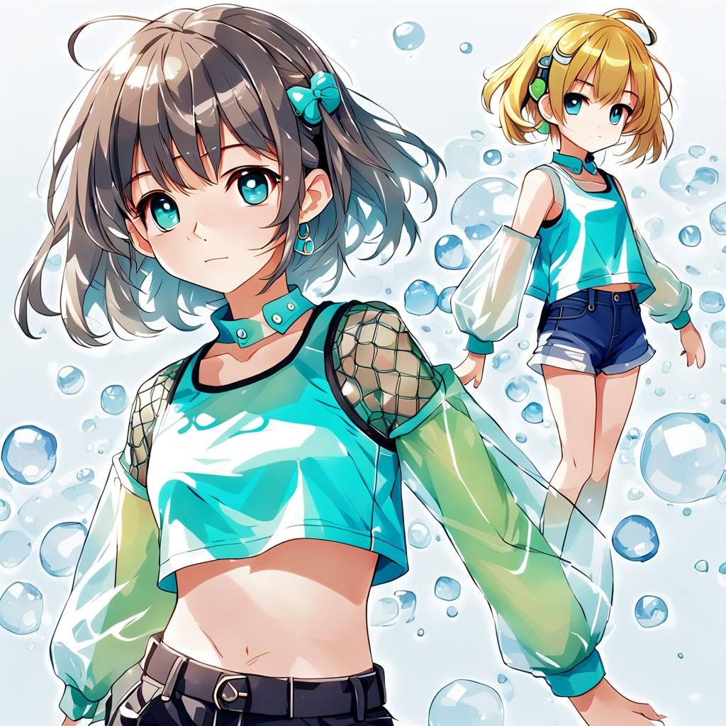 Puffy cropped translucent mesh shirts + tank tops - AI Generated ...