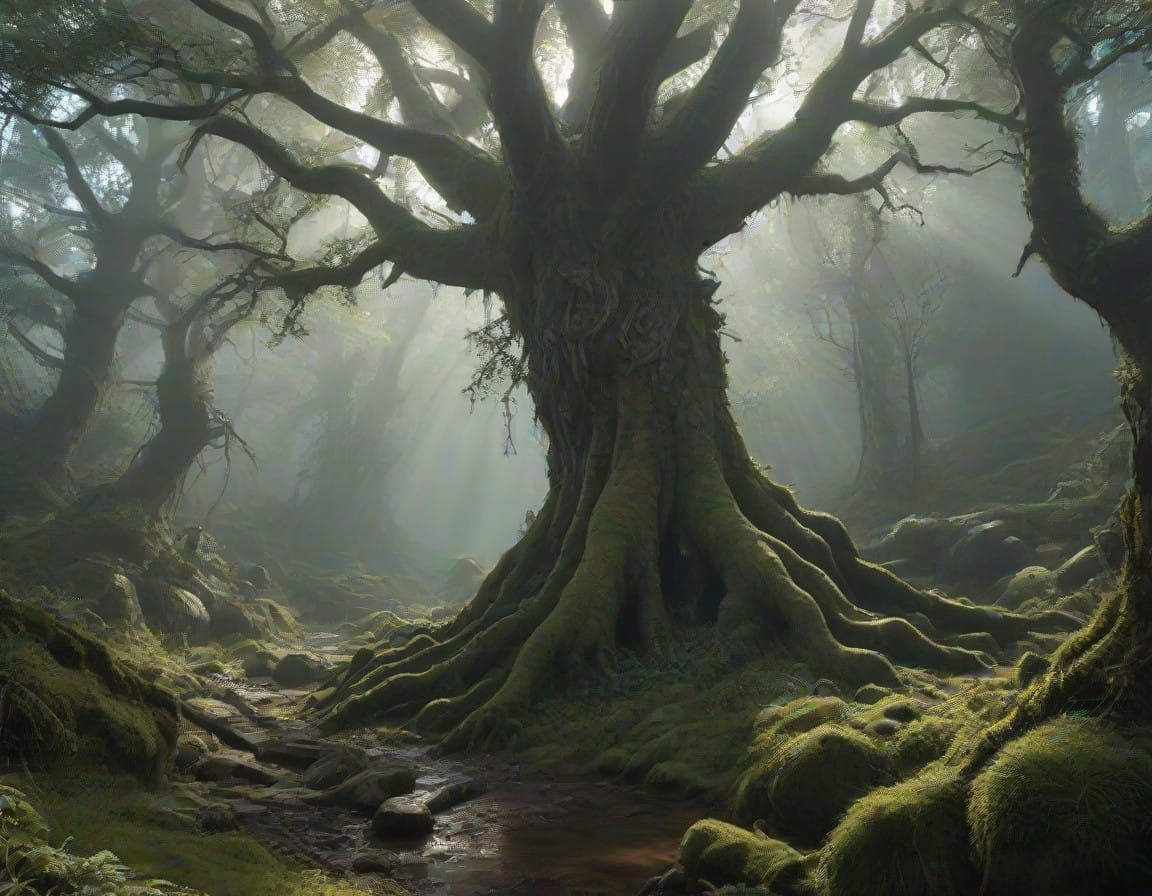 Primordial Forest of Taur-im-duinath, Ancient Tree... - AI Art