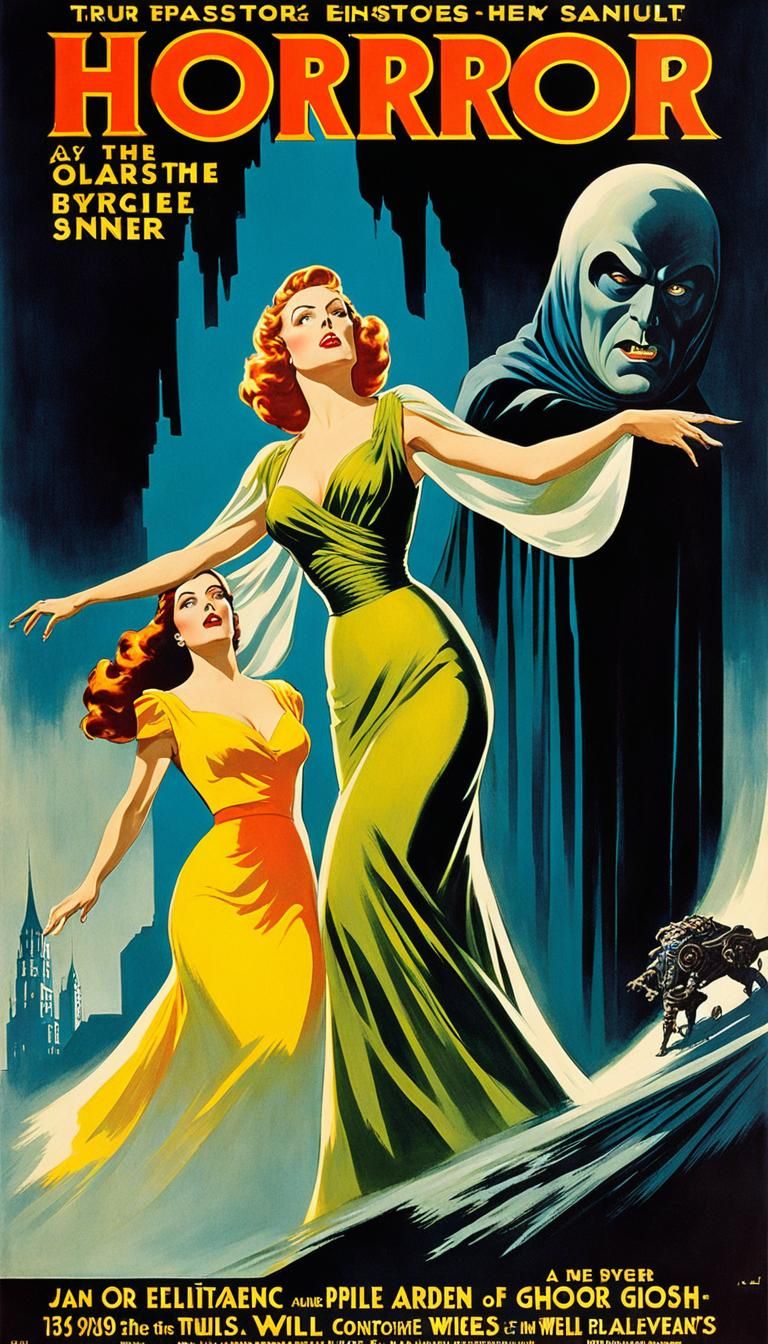 Old time horror film poster - AI Generated Artwork - NightCafe Creator