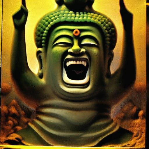 Screaming buddha - AI Generated Artwork - NightCafe Creator