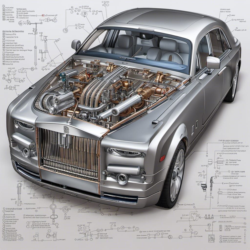 2023 Rolls-Royce Phantom Blueprint - AI Generated Artwork - NightCafe Creator