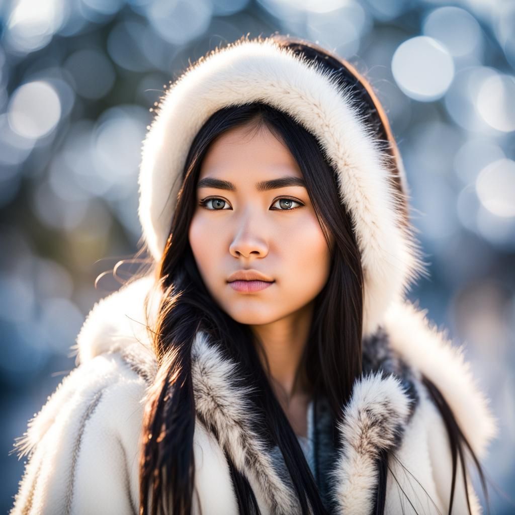 Beautiful young inuit girl - AI Generated Artwork - NightCafe Creator