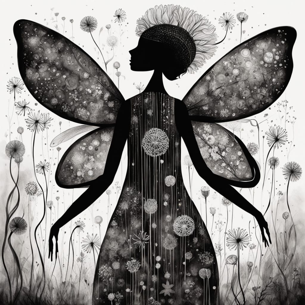Winged Fairies Dance in a Dazzling Dandelion Dream... - AI Art