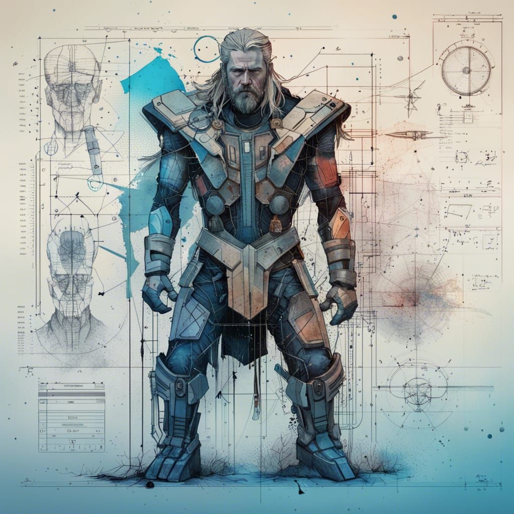Thor Blueprint #2 - AI Generated Artwork - NightCafe Creator