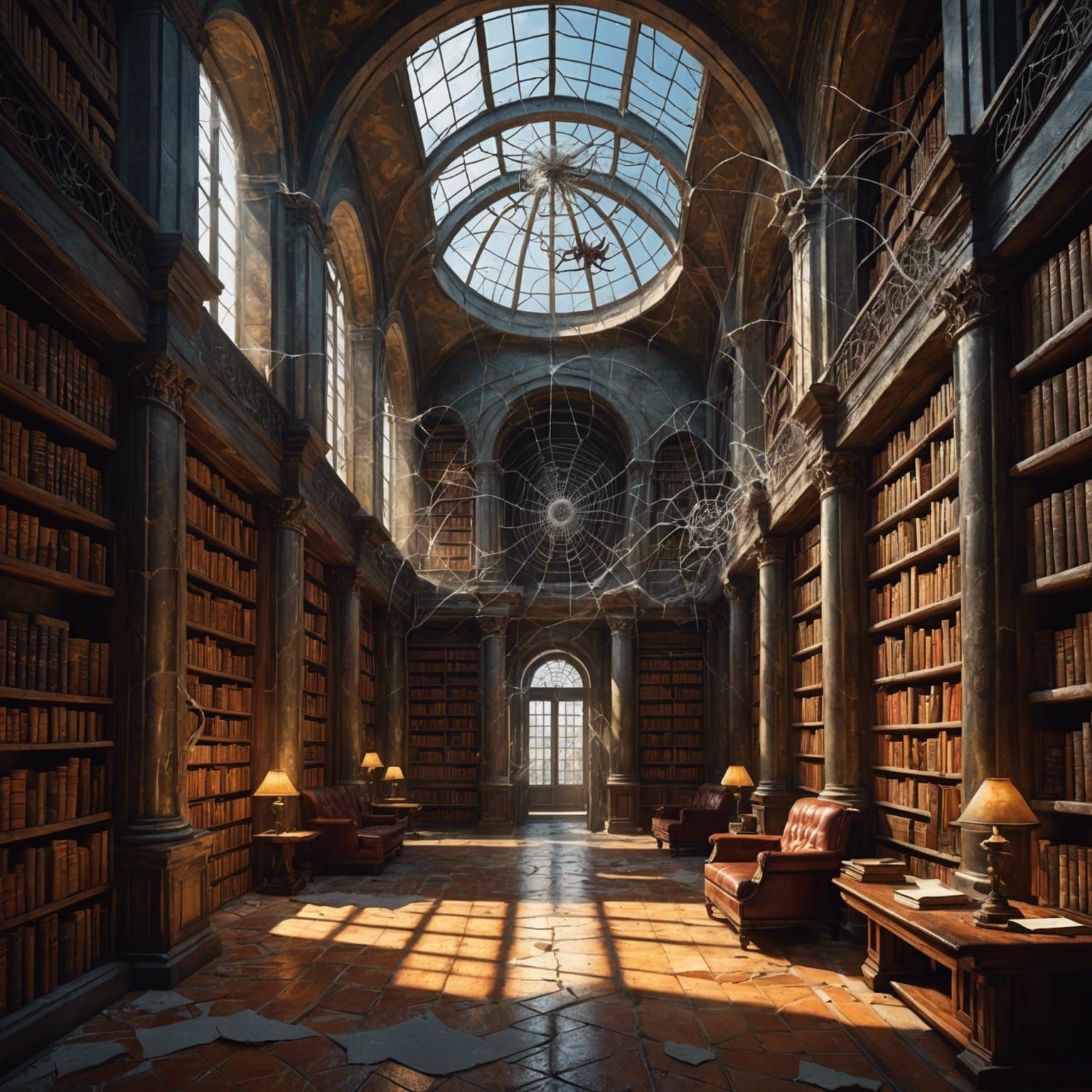 Interior of the ancient library of Constantinople - AI Generated ...