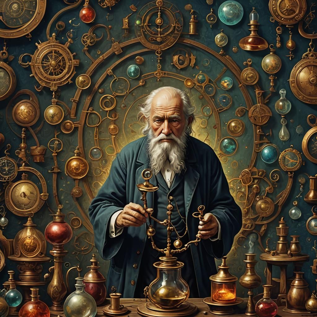 Alchimie, old men alchimist, spirituality, wallpaper, symbols, 8k, lot ...