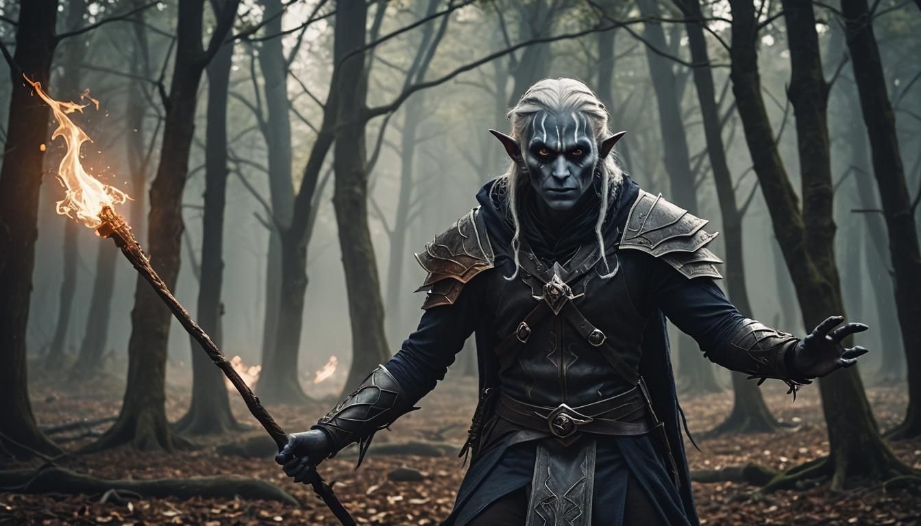 Drow elf; Dark elf. casting a spell, Dark Magic - AI Generated Artwork ...
