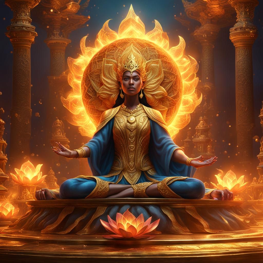 Goddess of the divine flame - AI Generated Artwork - NightCafe Creator