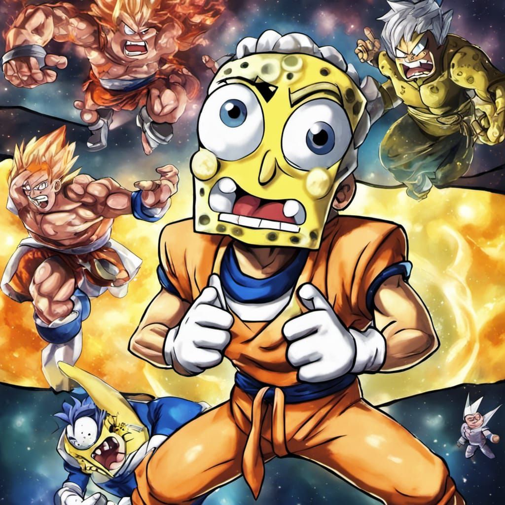 I want you to create SpongeBob as Goku from Dragon Ball Z, and I want ...