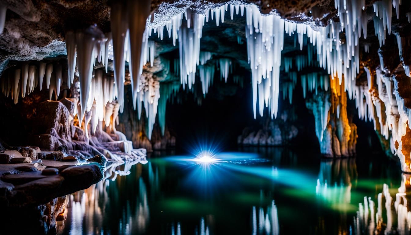 Underground lake with stalactites - AI Generated Artwork - NightCafe ...