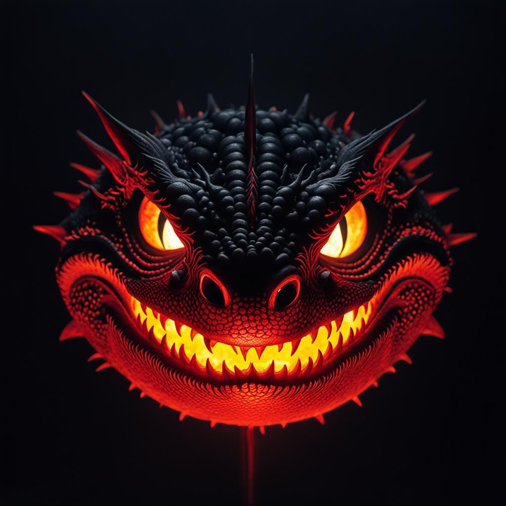 RAW Close-Up photo Microportrait: "Cute Baby Bloody Meat Obese Dragon ...