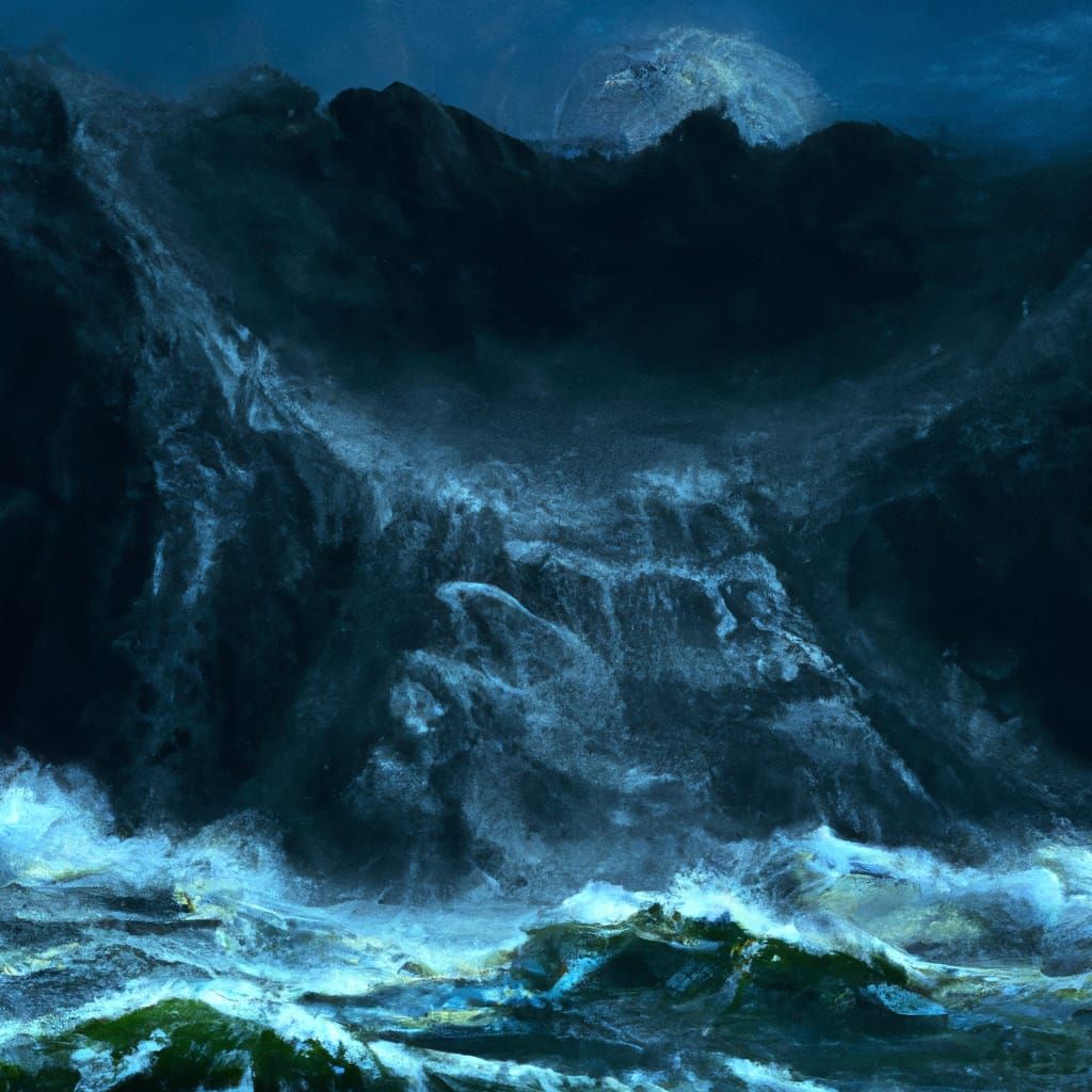 The dark ocean bearing down upon you. - AI Generated Artwork ...