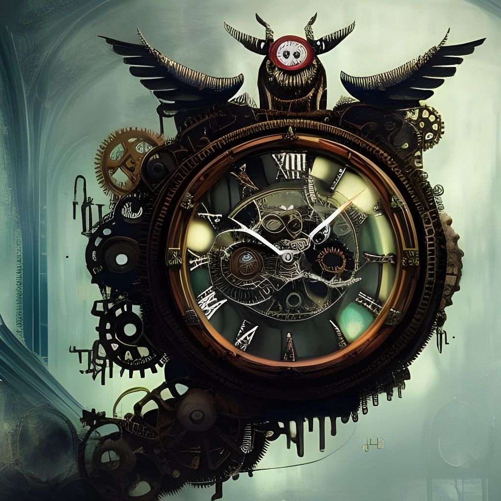 Winged Clock - AI Generated Artwork - NightCafe Creator