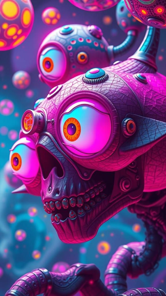 plethora of cyberpunk Eyeballs, Lisa Frank ; Beautiful, Volumetric ...