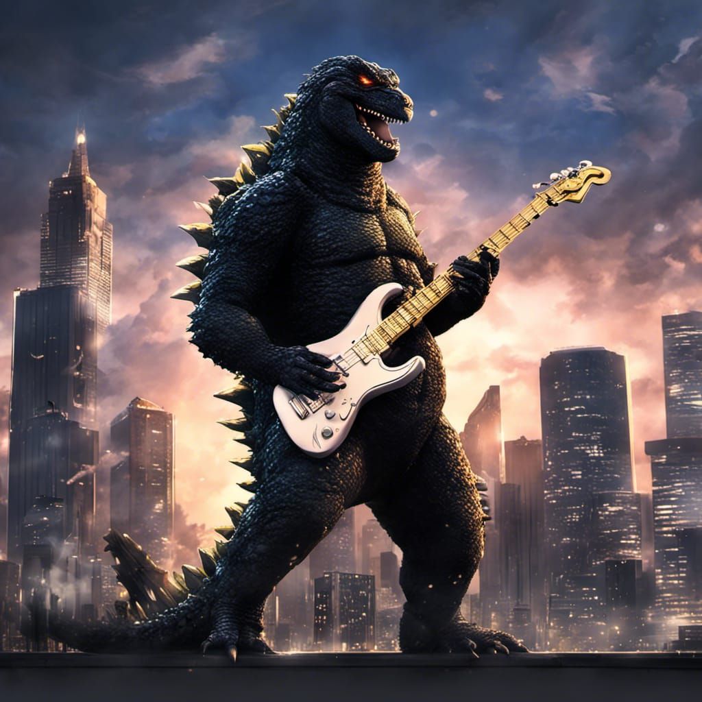 Godzilla rock star - AI Generated Artwork - NightCafe Creator