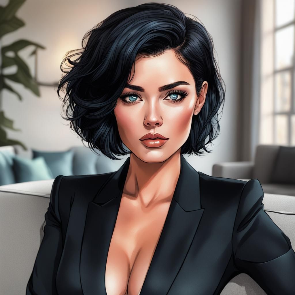 black haired beauty. - AI Generated Artwork - NightCafe Creator