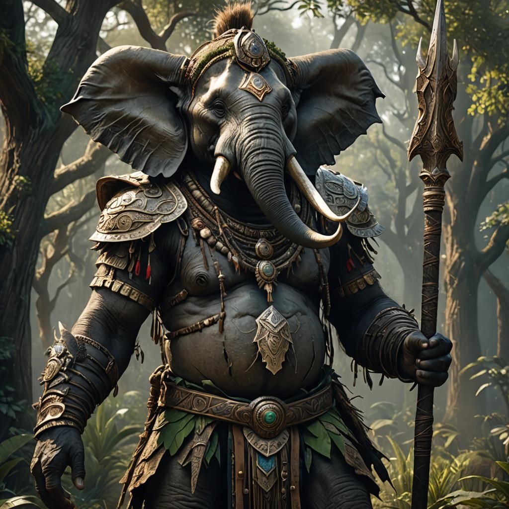 elephant/humanoid creature 2 - AI Generated Artwork - NightCafe Creator