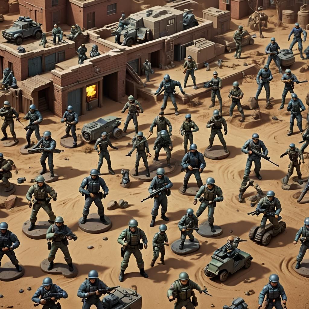 Gi Joe Miniature Battle - AI Generated Artwork - NightCafe Creator