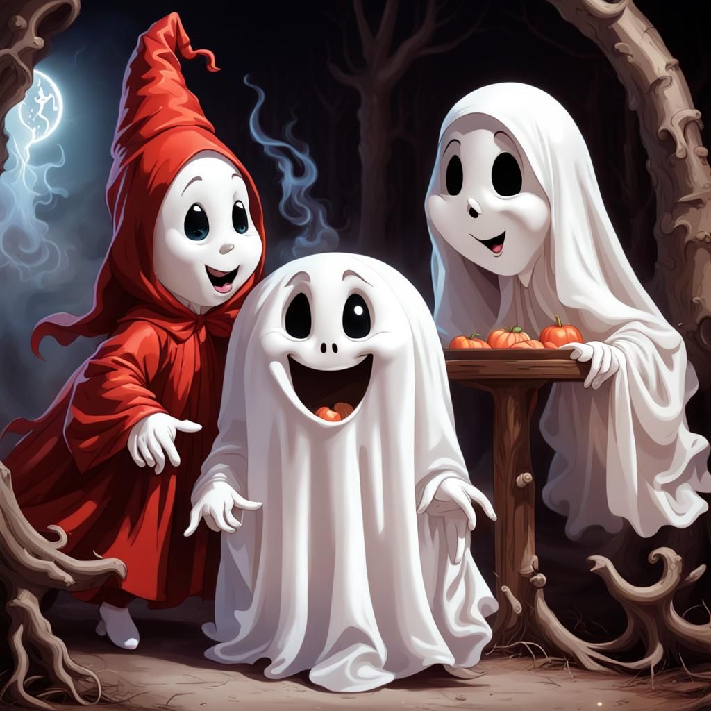 Casper is WAY too friendly, now that Wendy and Hot Stuff are ghosts, too - AI Generated Artwork ...