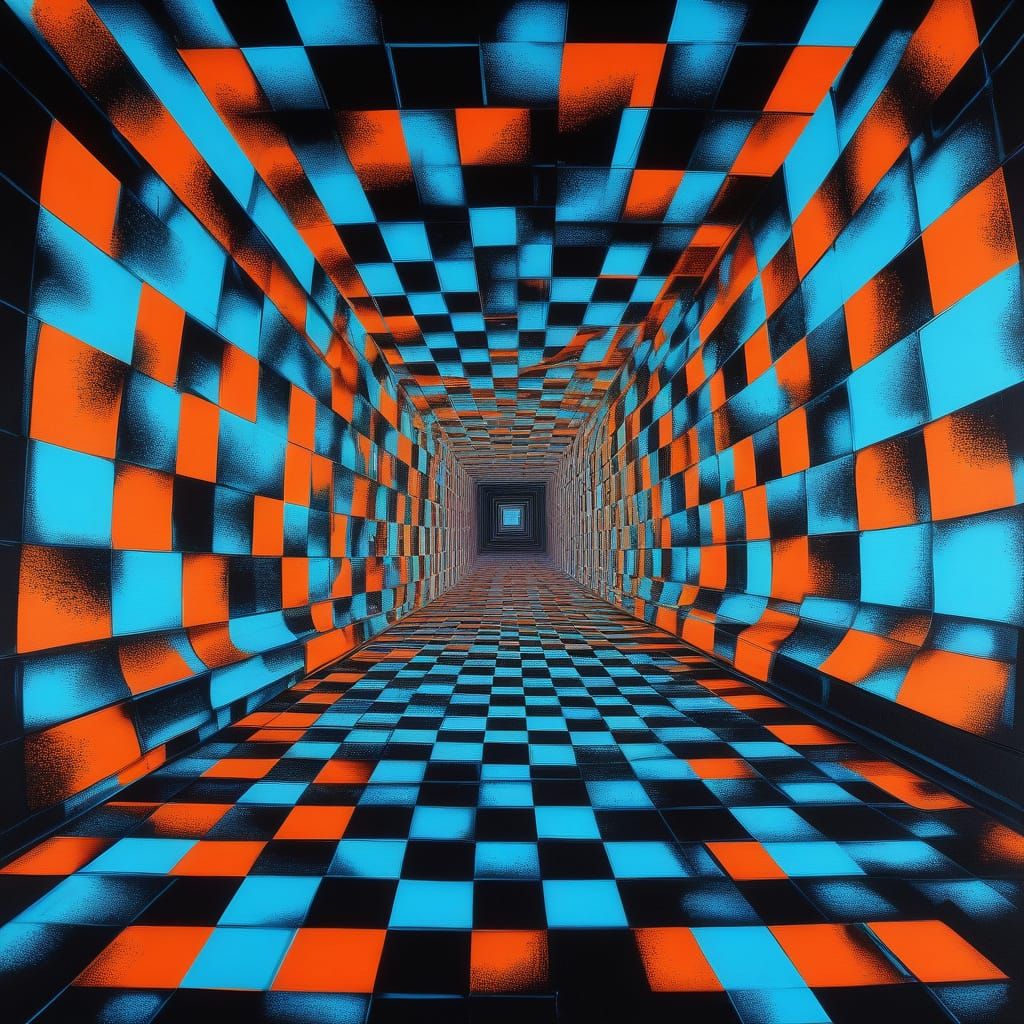 Infinite Checkerboard Abstraction in Neon-Infused ... - AI Art