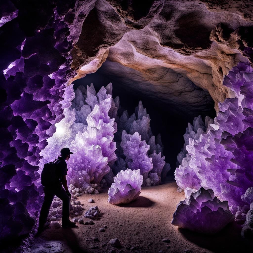 amethyst cave explorer 2 - AI Generated Artwork - NightCafe Creator