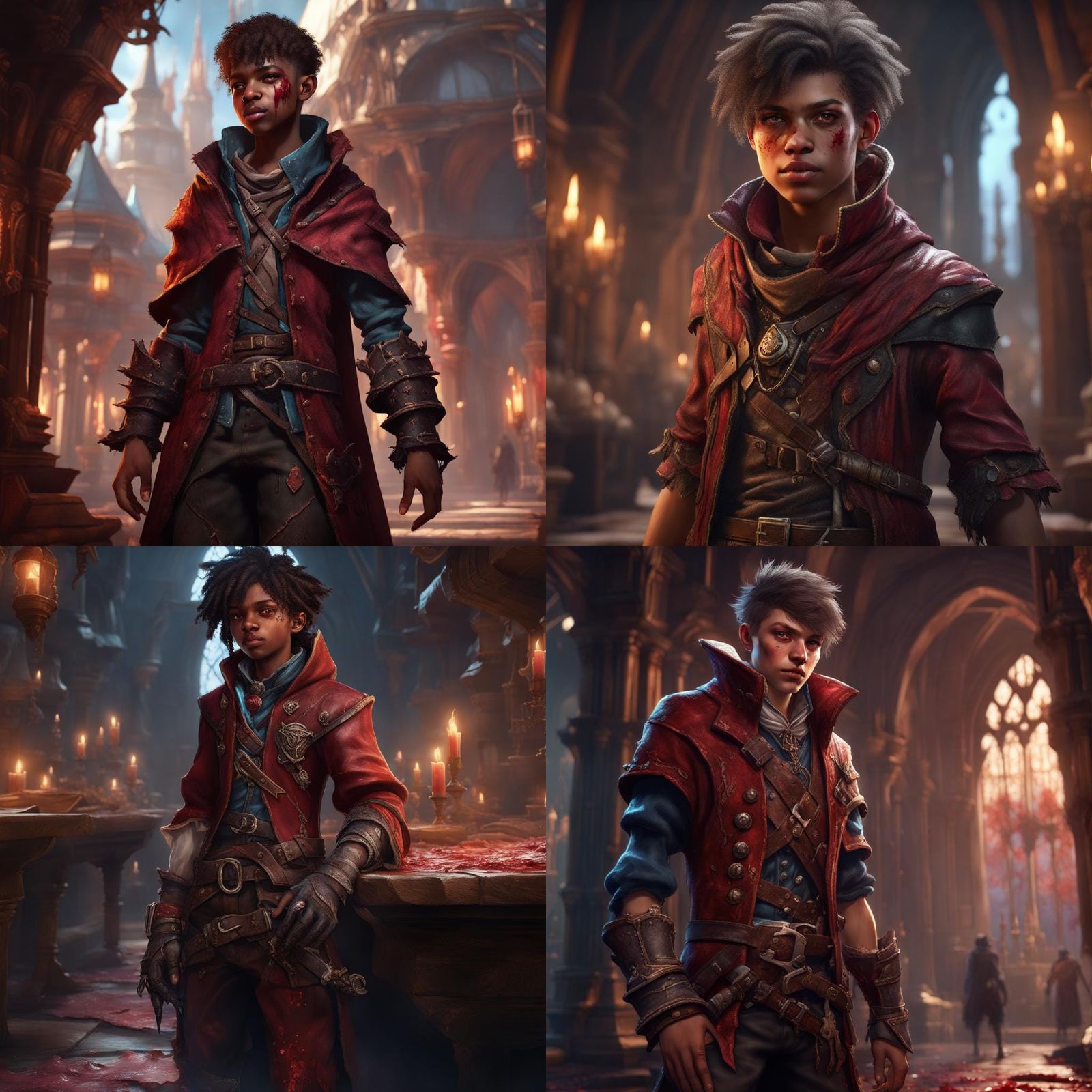 young human in ragged bloodstained clothes in spelljammer dnd 5e - AI ...