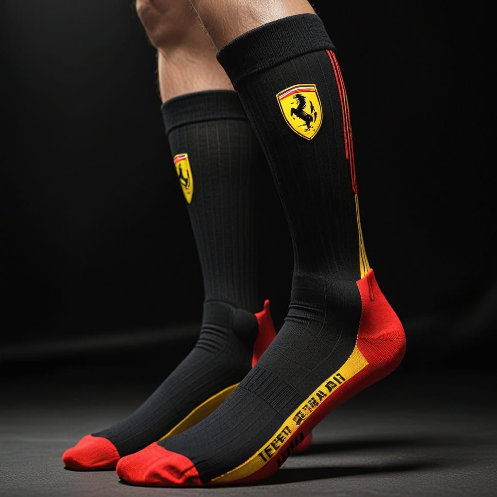 Luxury Socks in Graphic Novel Style with Ferrari L... - AI Art